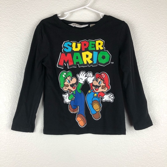 H&M | Shirts & Tops | Hm Super Mario Long Sleeve Top 24 Y | Poshmark